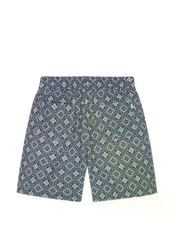 LES DEUX Harry Arabesque Drawstring Shorts - Blue