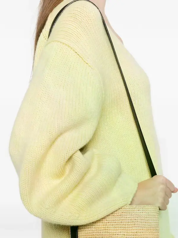 Soft Goat Puff Sleeve V-neck Sweater