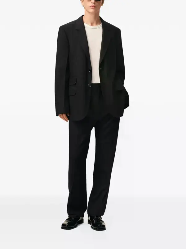 AMI Paris Wool Gabardine Straight Leg Trousers