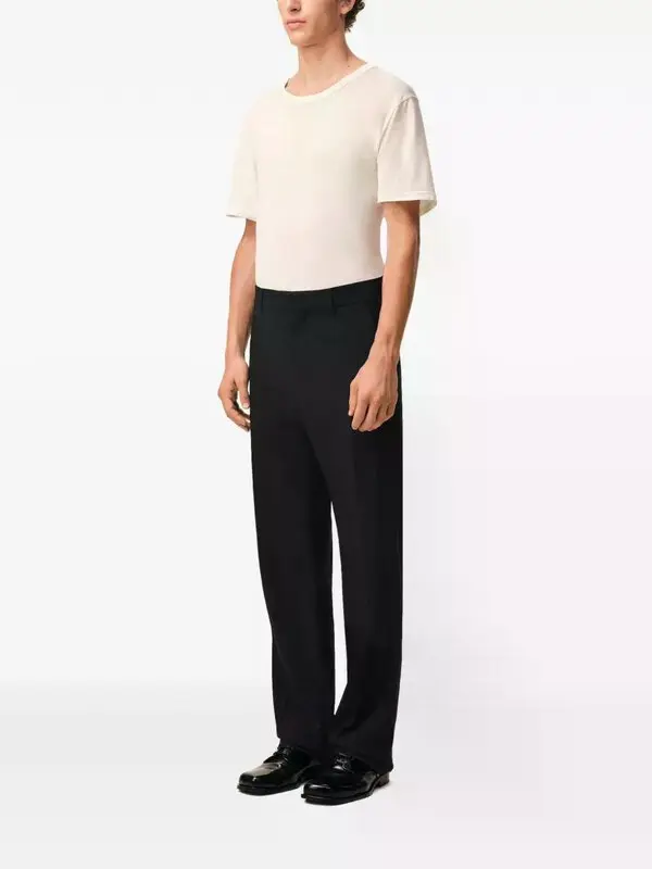 AMI Paris Wool Gabardine Straight Leg Trousers