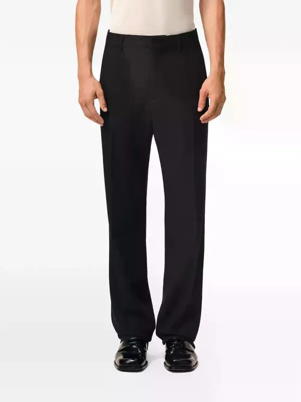AMI Paris Wool Gabardine Straight Leg Trousers