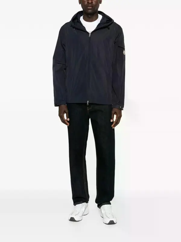 Moncler Logo Embellished Hooded Coat