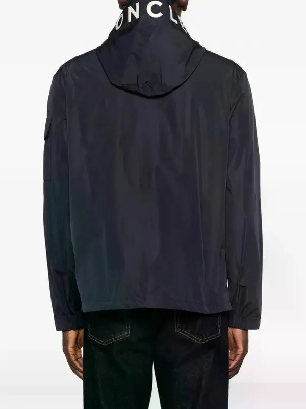 Moncler Logo Embellished Hooded Coat