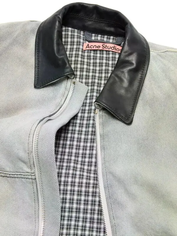 Acne Studios Zip Leather-collar Denim Jacket
