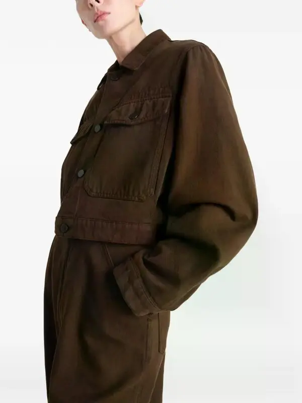 LEMAIRE Twill Cropped Blouson - Brown
