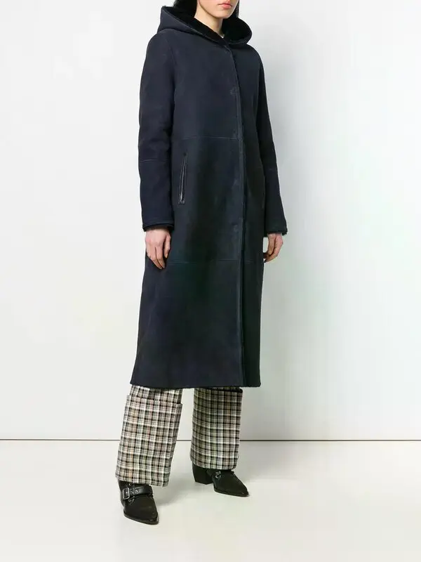 LISKA Hooded Shearling Coat