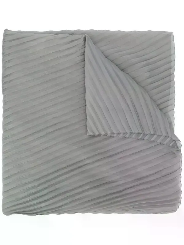 Emporio Armani Pleated Oversized Scarf - Silver