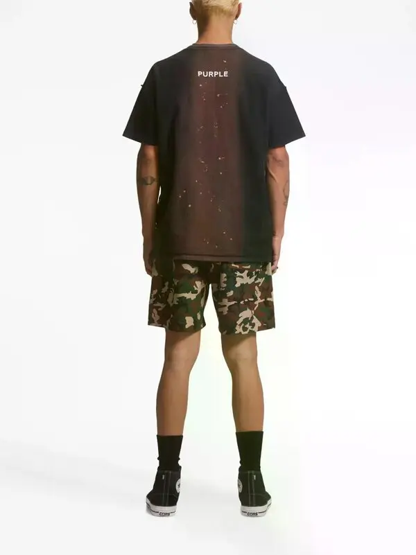 PURPLE BRAND Logo Print Camouflage Shorts