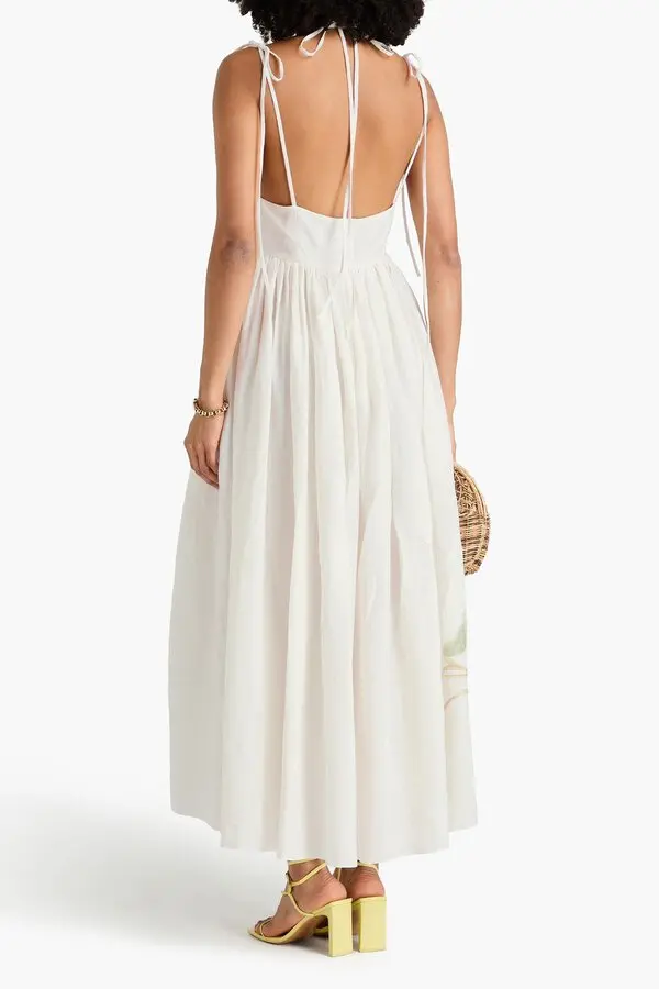 Erdem Floral-print Linen Midi Dress