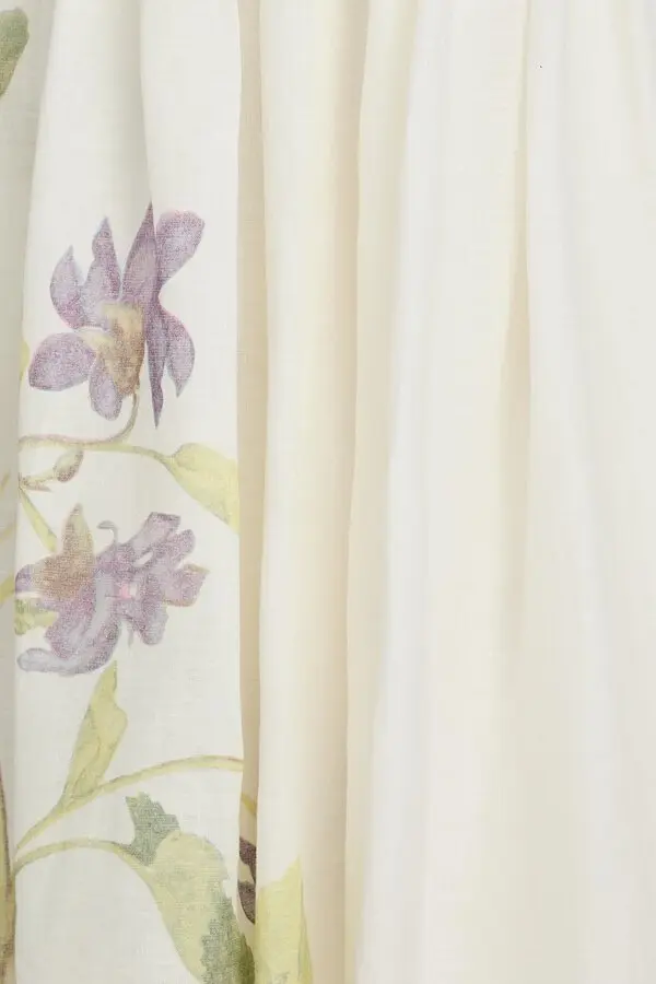 Erdem Floral-print Linen Midi Dress