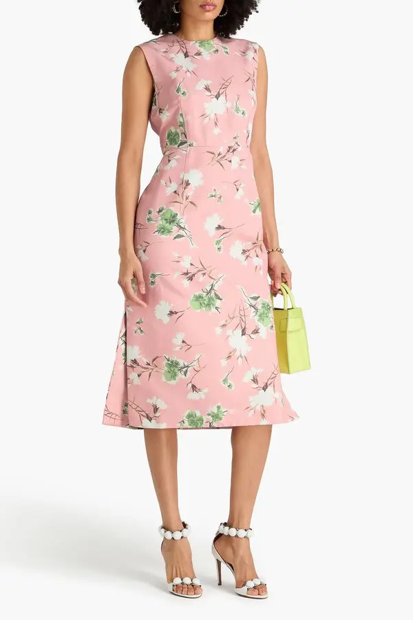 Erdem Floral-print Faille Midi Dress