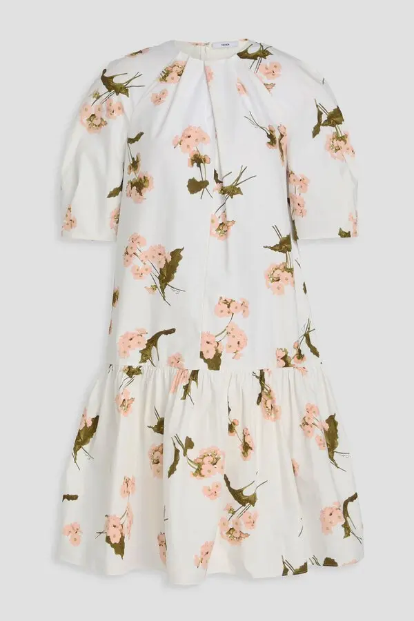 Erdem Floralprint Cottonpoplin Dress - Off-white