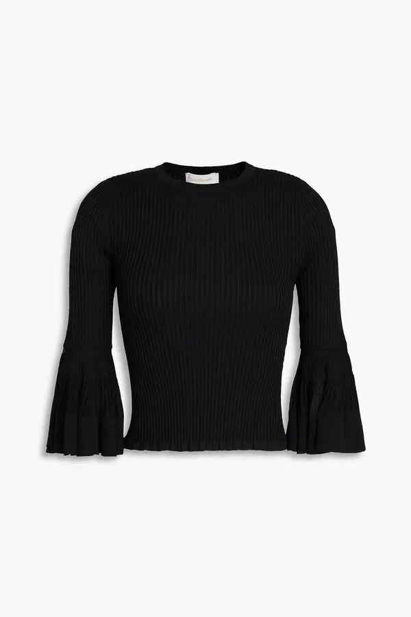 Zimmermann Ruffled Ribbedknit Top
