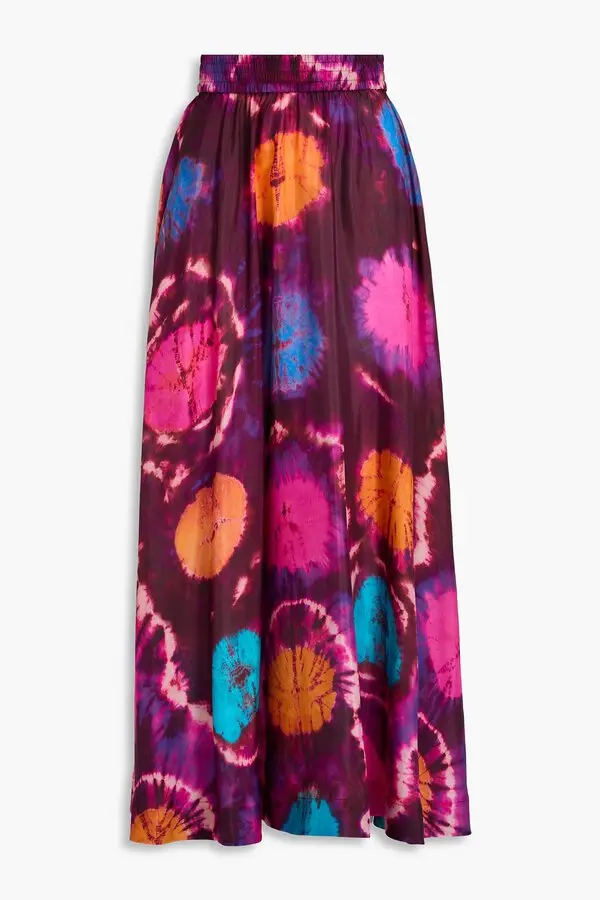 Zimmermann Tiedyed Silkhabotai Maxi Skirt - Grape