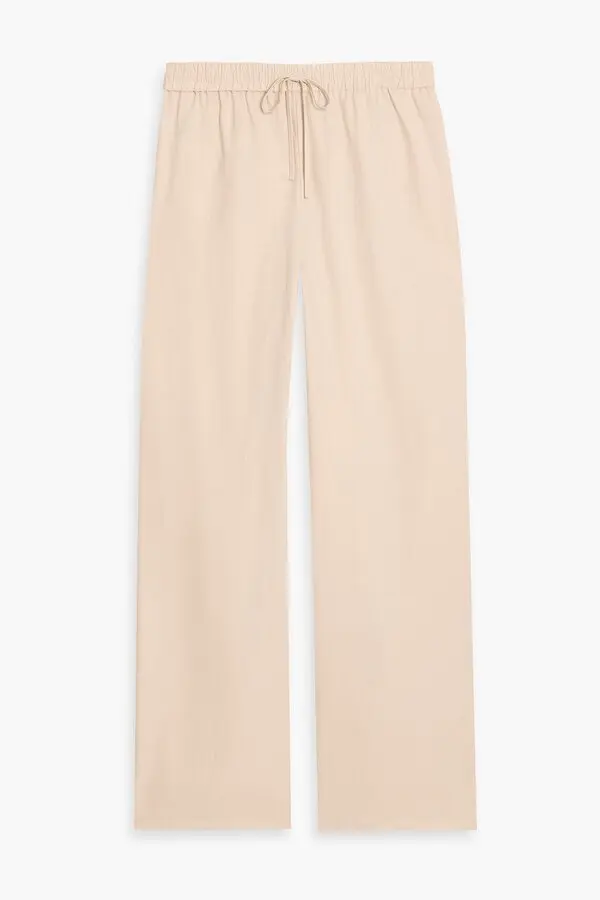 MIKAEL AGHAL Cotton And Linenblend Wideleg Pants - Neutral