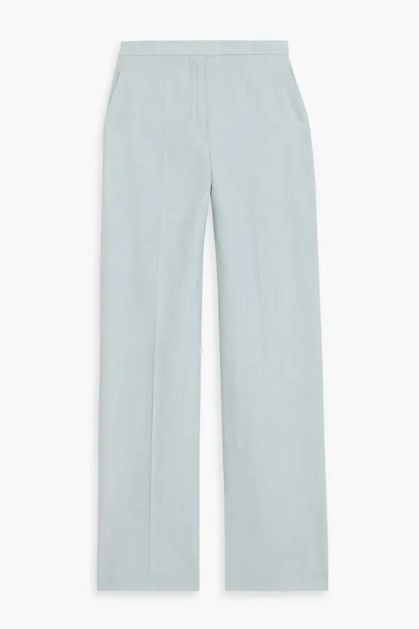 Loulou De Saison Zora Slub Cottonblend Twill Straightleg Pants - Sky Blue
