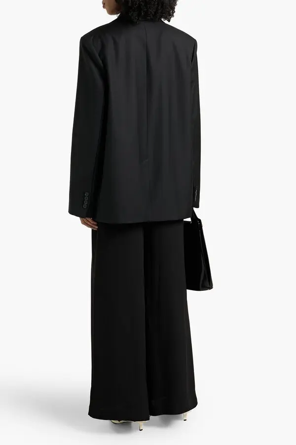 Loulou De Saison Arlo Double-breasted Wool-twill Blazer - Black