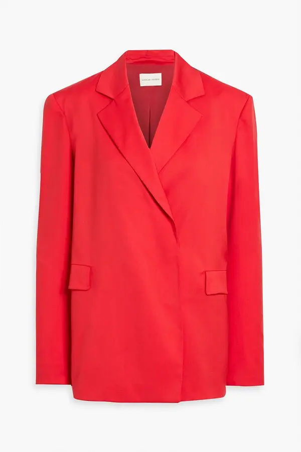 Loulou De Saison Arlo Double-breasted Wool-twill Blazer - Tomato Red