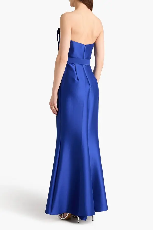 Badgley Mischka Strapless Belted Faille Gown In Royal Blue - 65% Off |  Editorialist