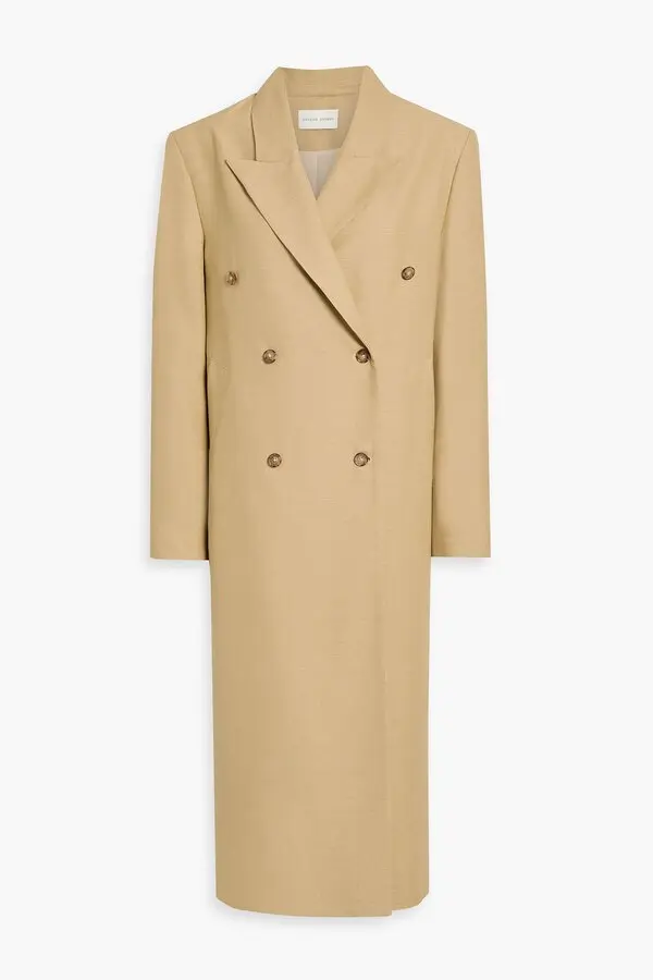 Loulou De Saison Temo Doublebreasted Shantung Coat - Sand