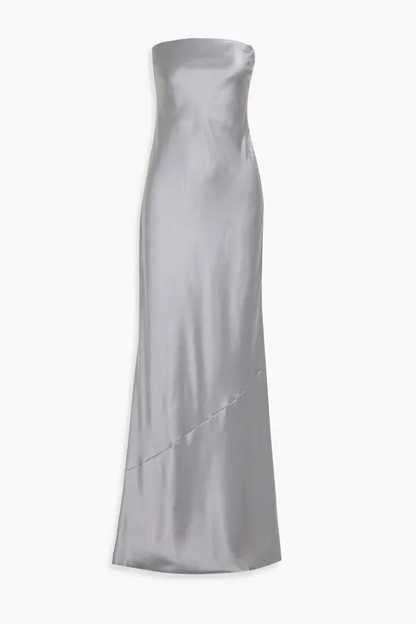 Retrofete Keaton Strapless Draped Maxi Dress - Gray