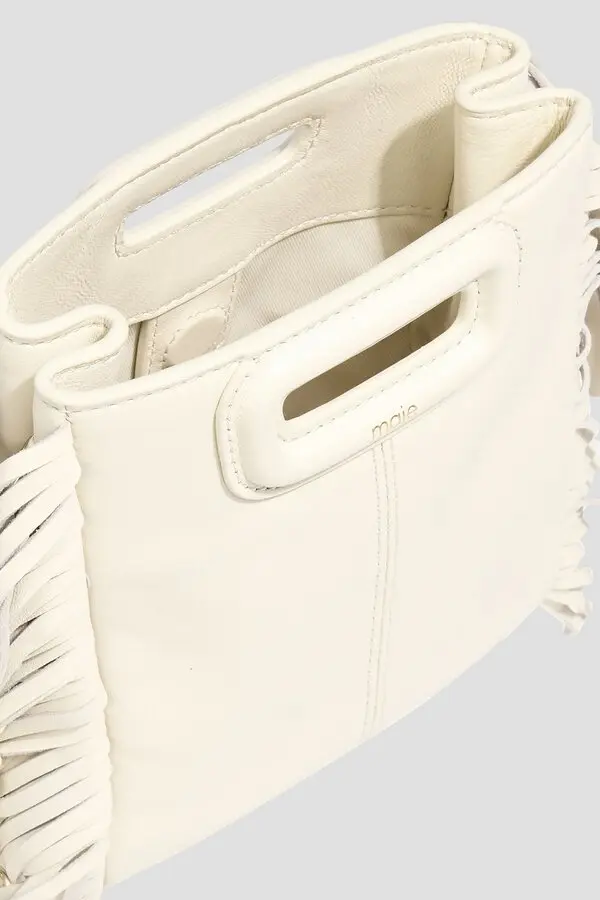 Maje Leather Shoulder Bag With Fringed Detailing