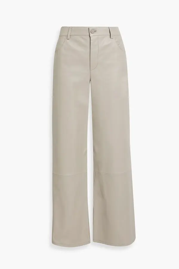 Loulou De Saison Figari Leather Wide-leg Pants - Gray