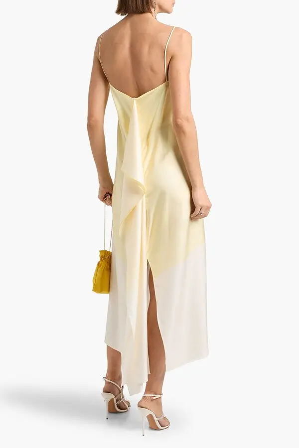 ESSE STUDIOS Optimista Draped Dégradé Silk-twill Midi Dress