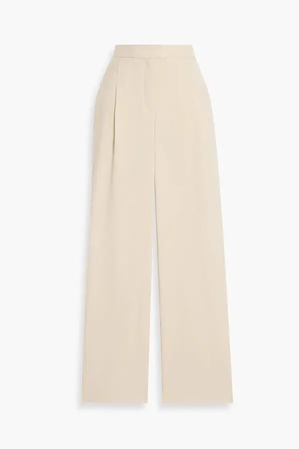 Loulou De Saison Osilo Straight-leg Wool-blend Twill Pants - Beige