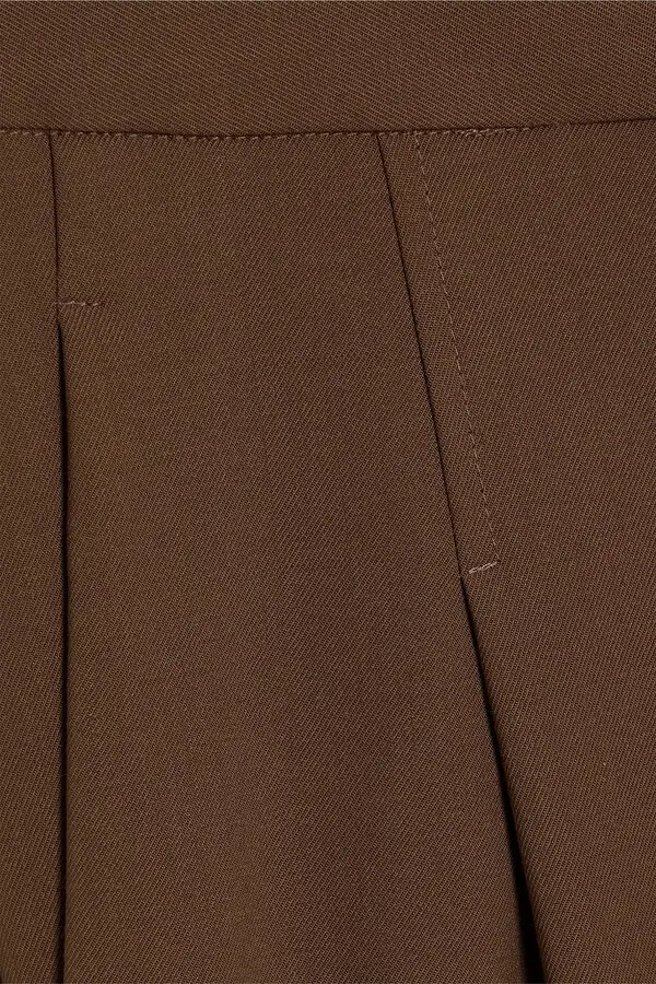 Loulou De Saison Osilo Straight-leg Wool-blend Twill Pants - Brown