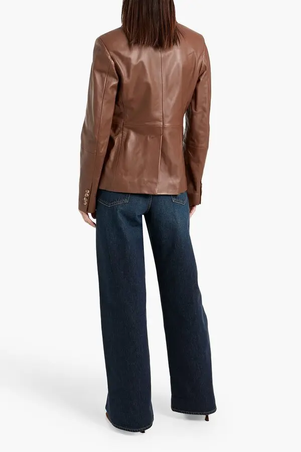 Loulou De Saison Aldo Leather Blazer - Brown
