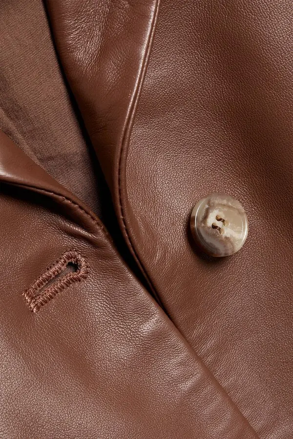 Loulou De Saison Aldo Leather Blazer - Brown