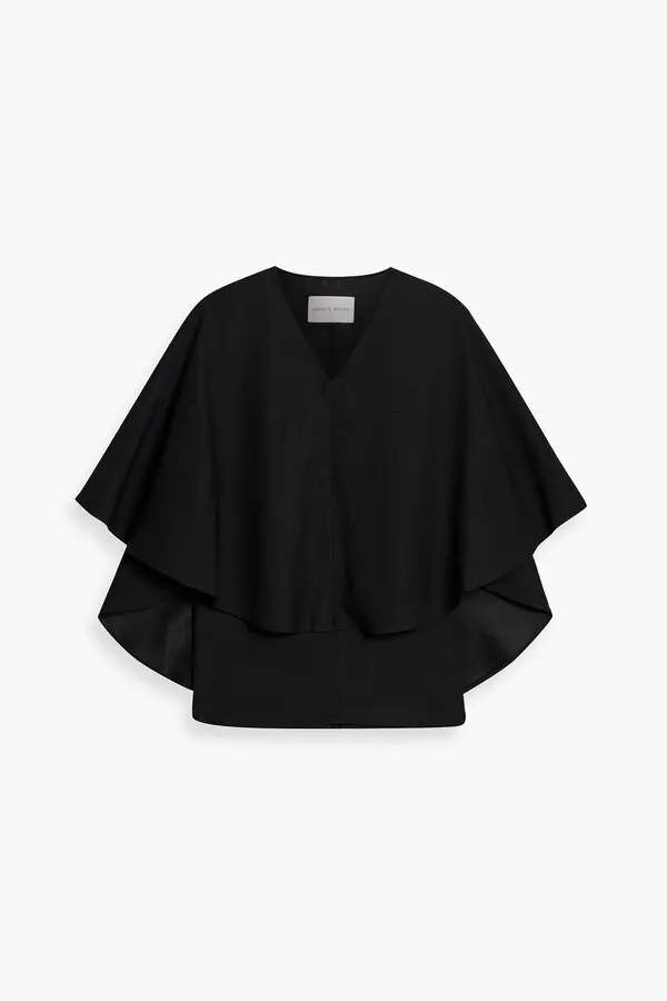 Loulou De Saison Arona Cape-effect Jacquard Blouse - Black