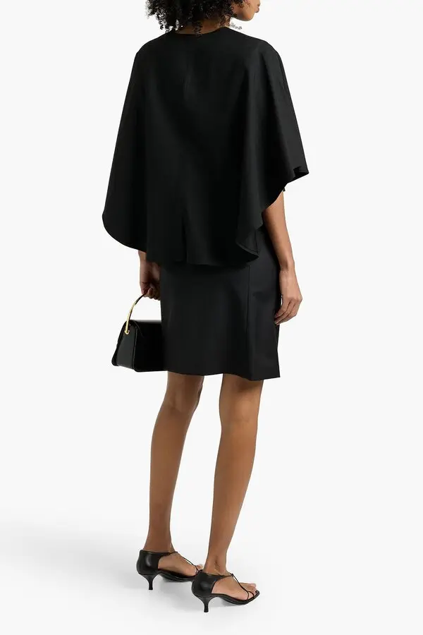 Loulou De Saison Arona Cape-effect Jacquard Blouse - Black