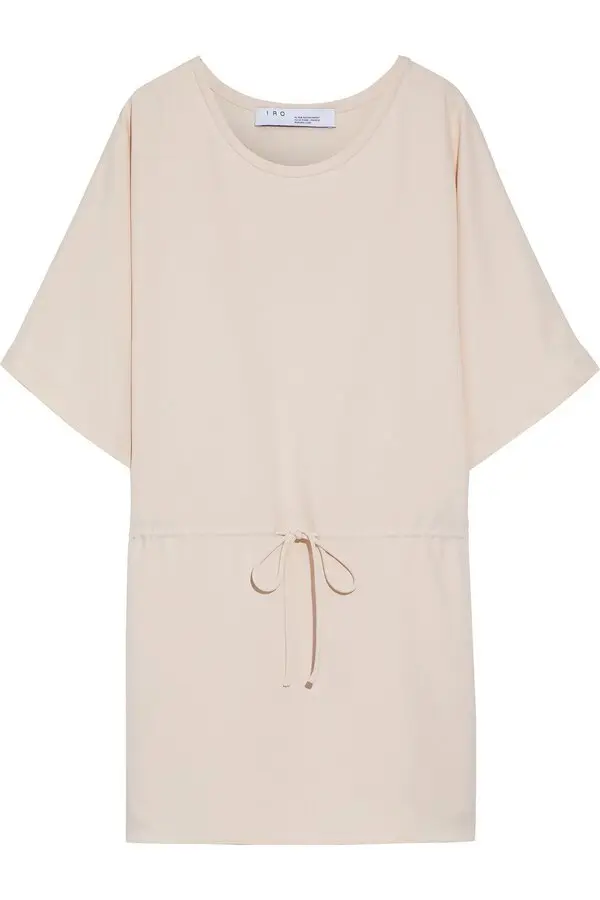 IRO PARIS Arbutus Gathered Crepe Mini Dress - Pastel Pink
