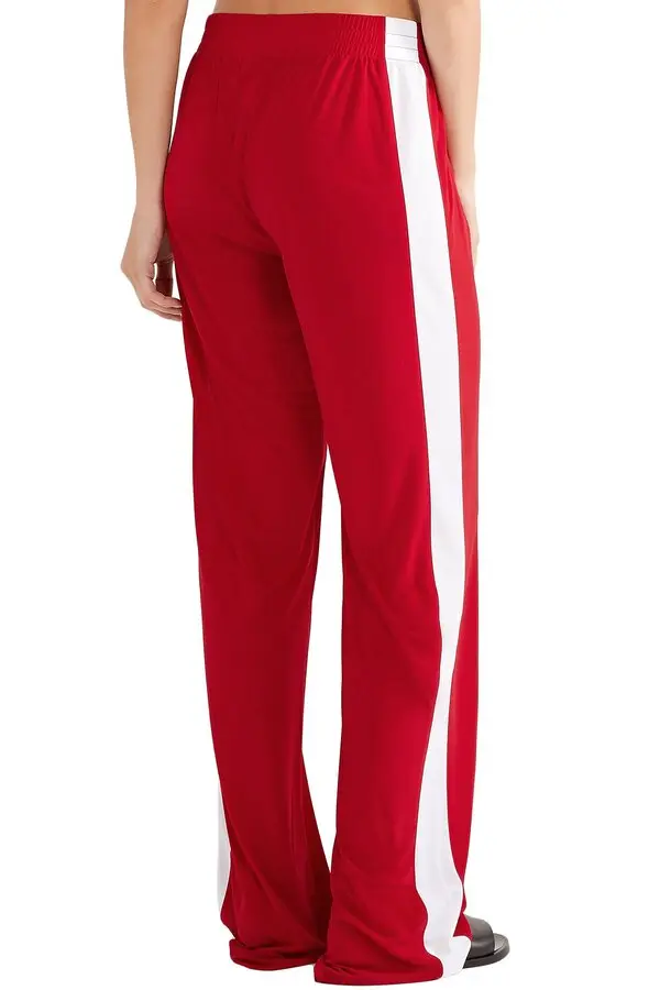 Norma Kamali Striped Jersey Track Pants