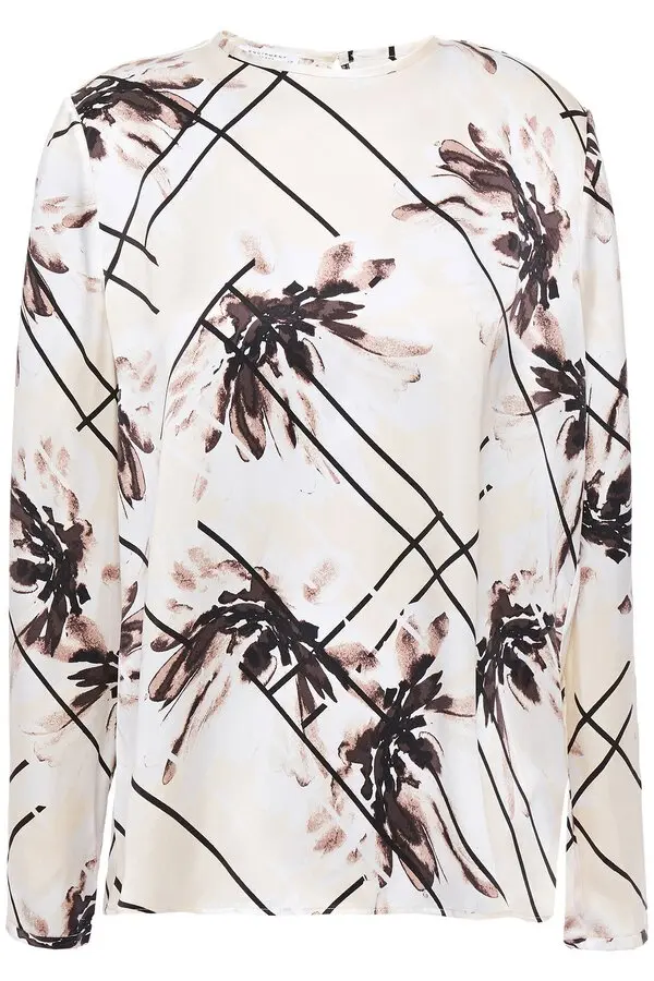 Equipment Printed Silkcharmeuse Blouse - Off-white
