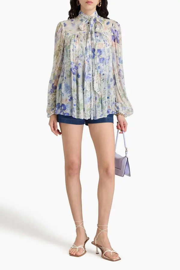 Zimmermann Floral-print Crepon Blouse