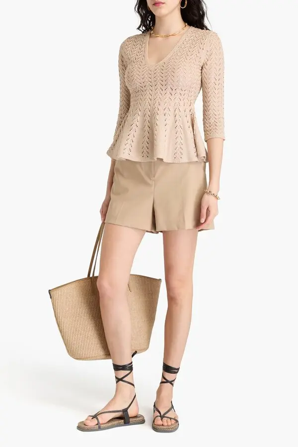 Zimmermann Metallic Crochetknit Top