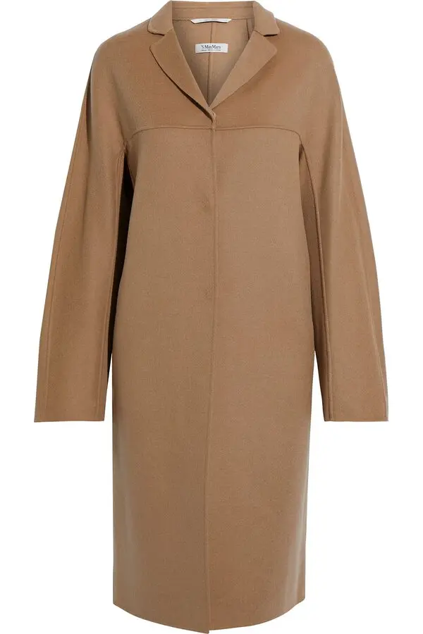 Max Mara Wool And Angorablend Coat - Camel