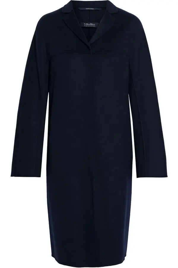 Max Mara Wool And Angorablend Coat - Midnight Blue