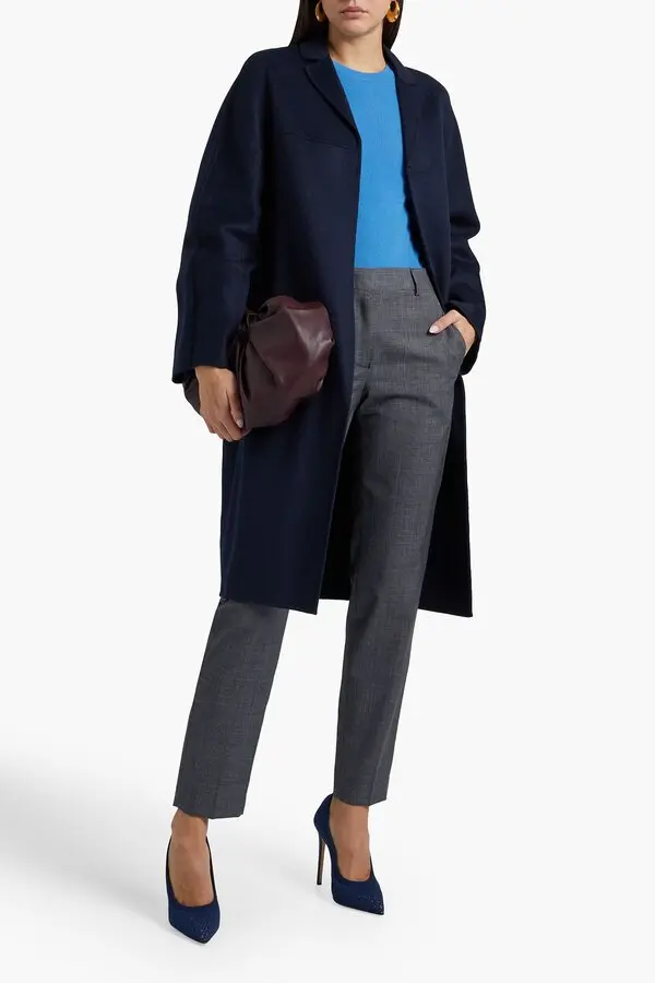 Max Mara Wool And Angorablend Coat - Midnight Blue