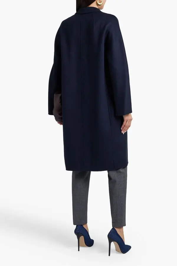 Max Mara Wool And Angorablend Coat - Midnight Blue