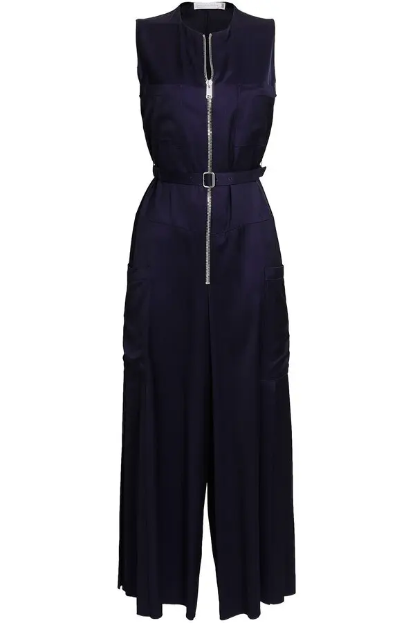 Victoria Beckham Belted Twill Jumpsuit