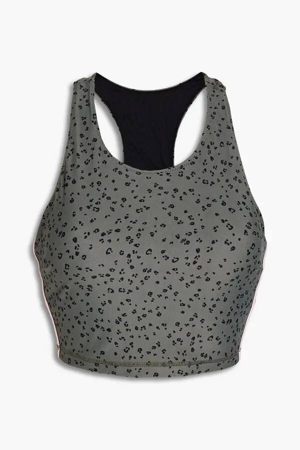 The Upside Leopardprint Sports Bra - Army Green