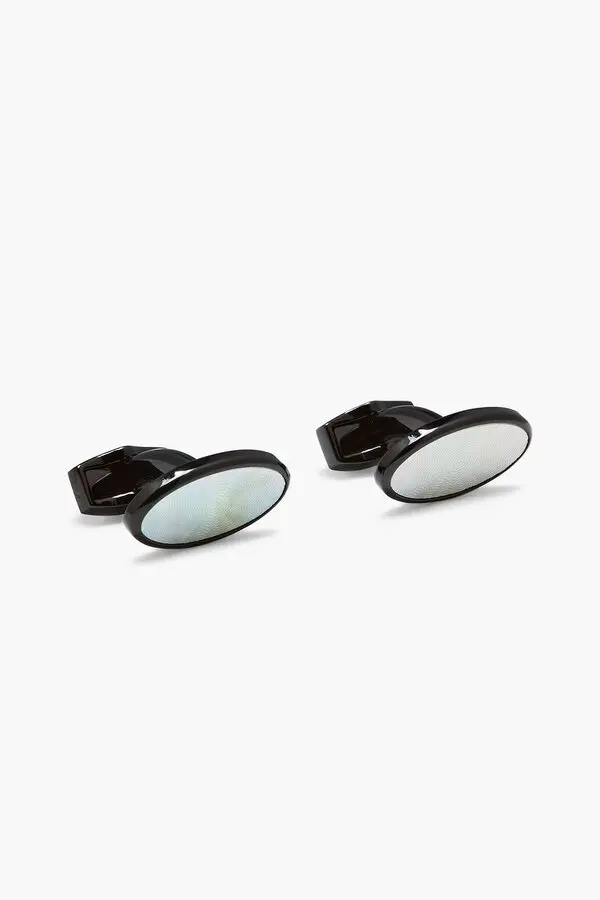 Tateossian Coated Stainless Steel Motherofpearl Cufflinks - Black