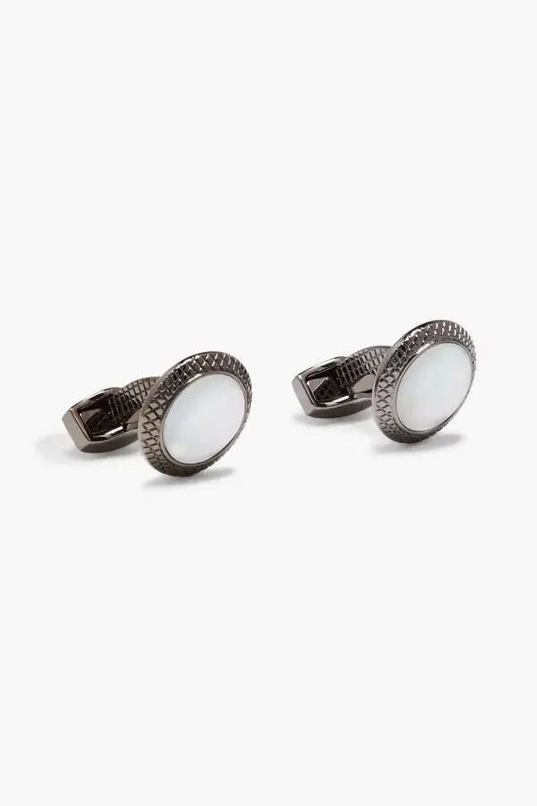 Tateossian Tone Motherofpearl Cufflinks - Gunmetal