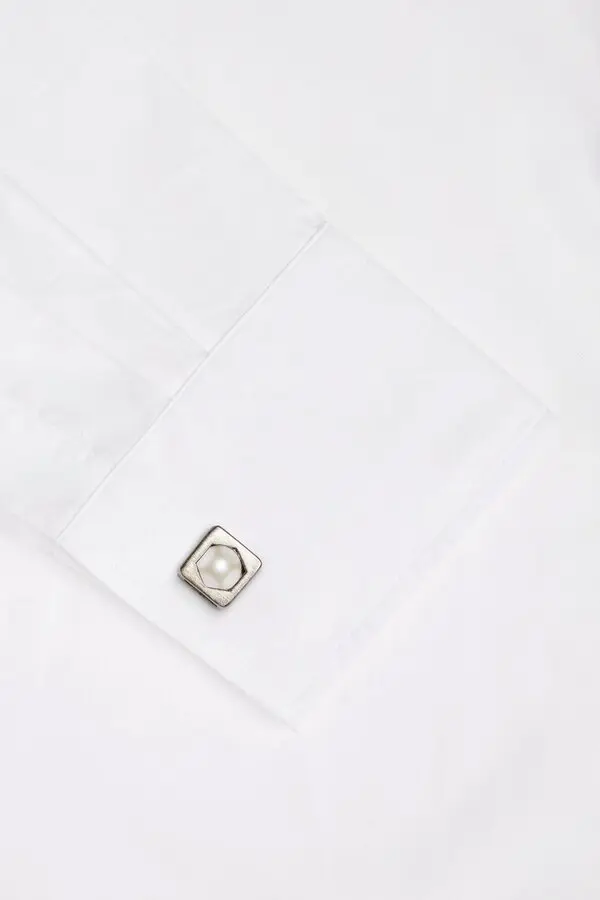 Tateossian Rutheniumplated Pearl Cufflinks