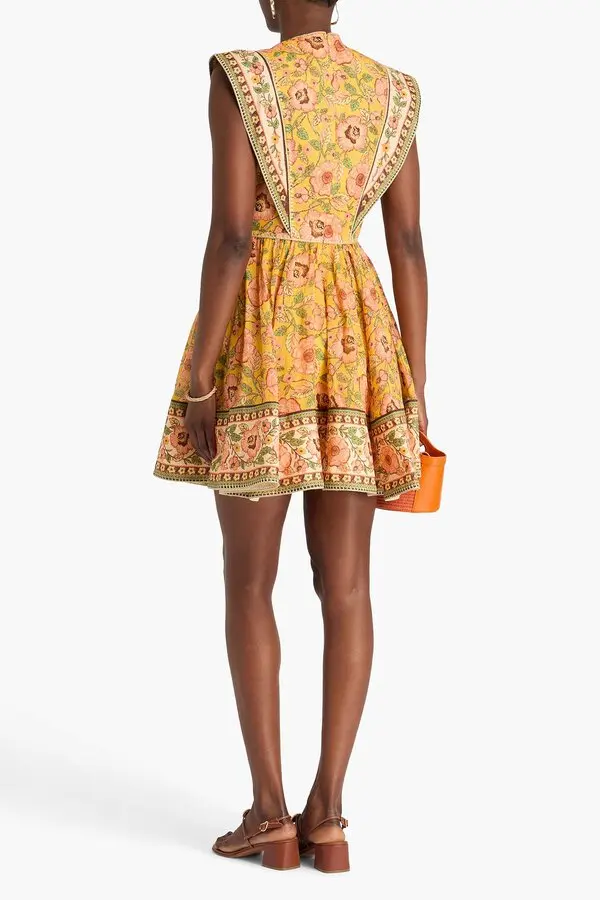 Zimmermann Floral-print Ramie Mini Dress