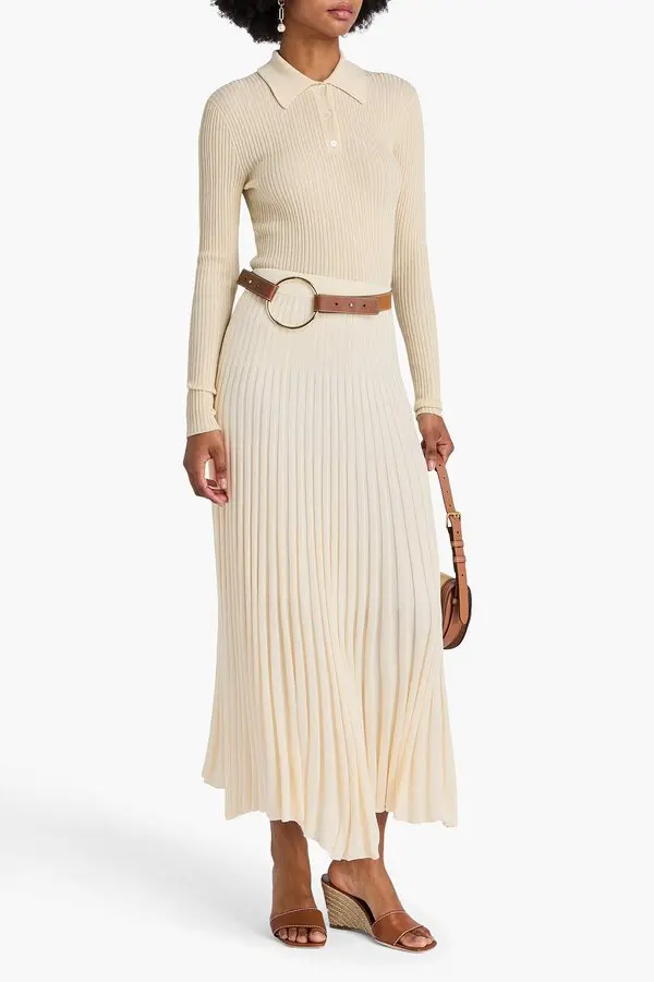 Zimmermann Ribbed-knit Midi Skirt